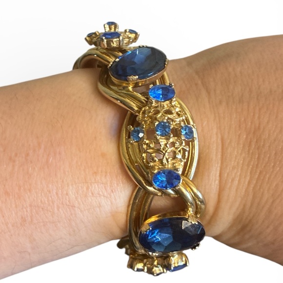 Kafin NY | Jewelry | Vintage Kafin New York Blue Rhinestone Gold ...